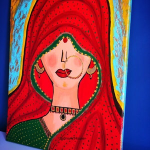 Buy Ghoonghat Original Indian Painting , Indian Traditional Attire ...