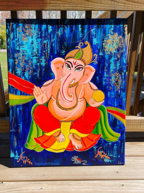 Original Ganesha painting . Lord Ganesha painting. Hindu god | Etsy