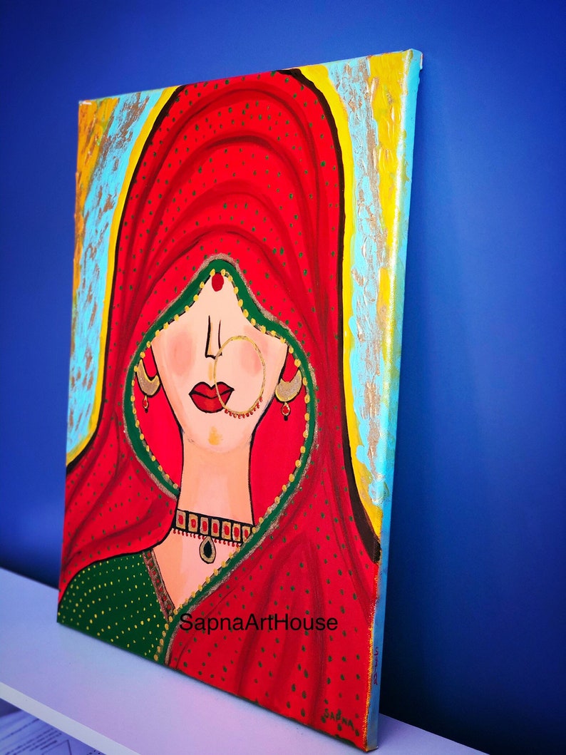 Buy Ghoonghat Original Indian Painting , Indian Traditional Attire ...