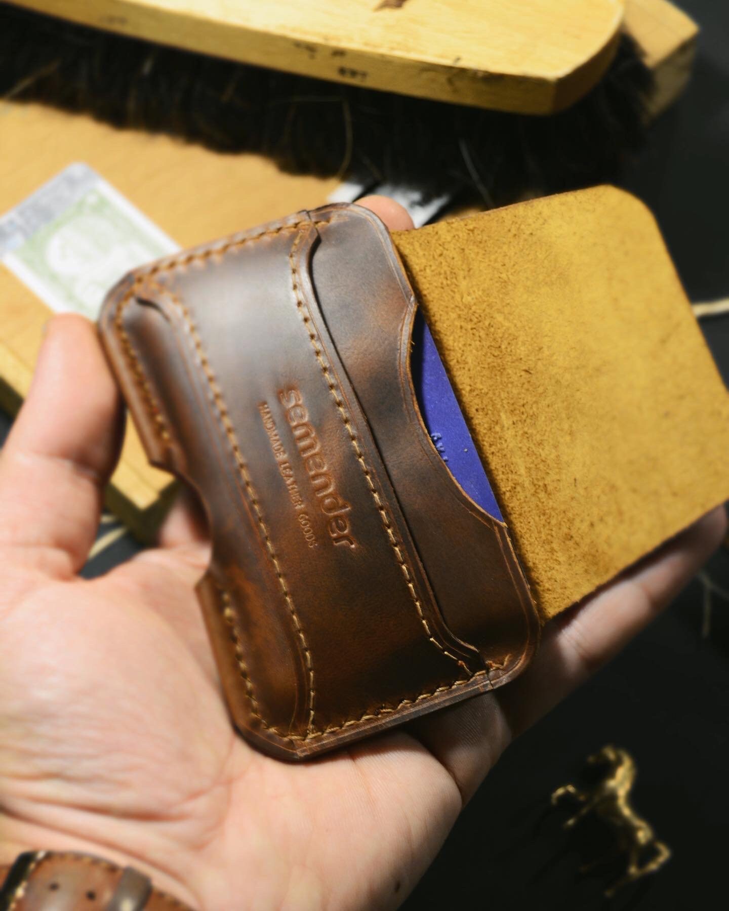 Simple and Practical Card Holder, Handmade Genuine Leather Wallet ...