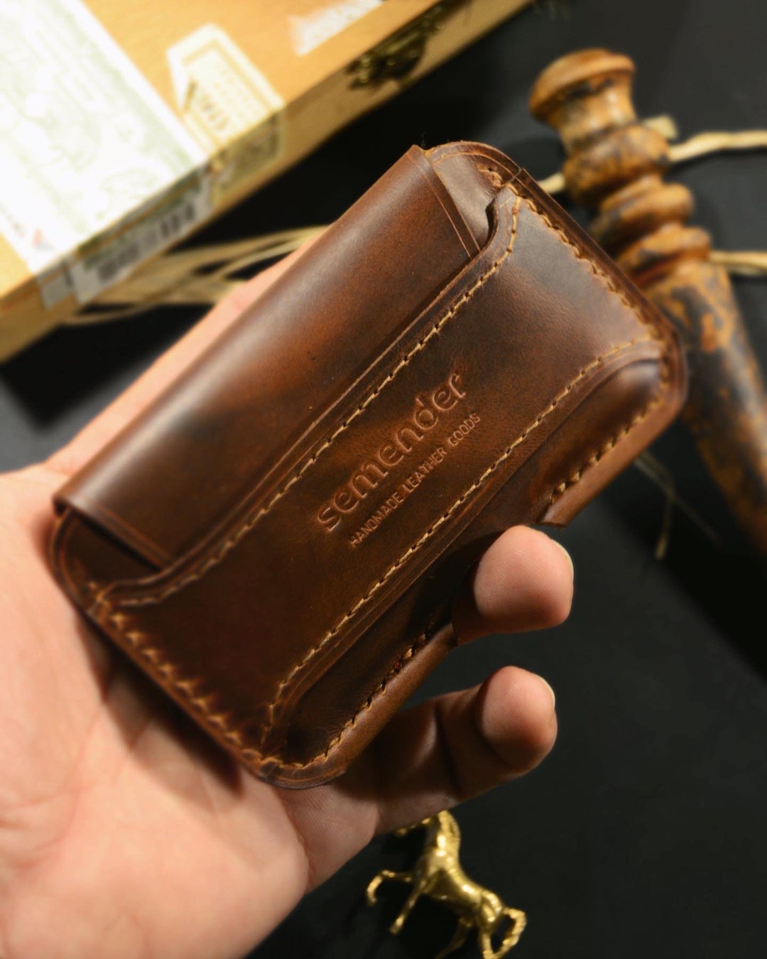 Simple and Practical Card Holder Handmade Genuine Leather - Etsy