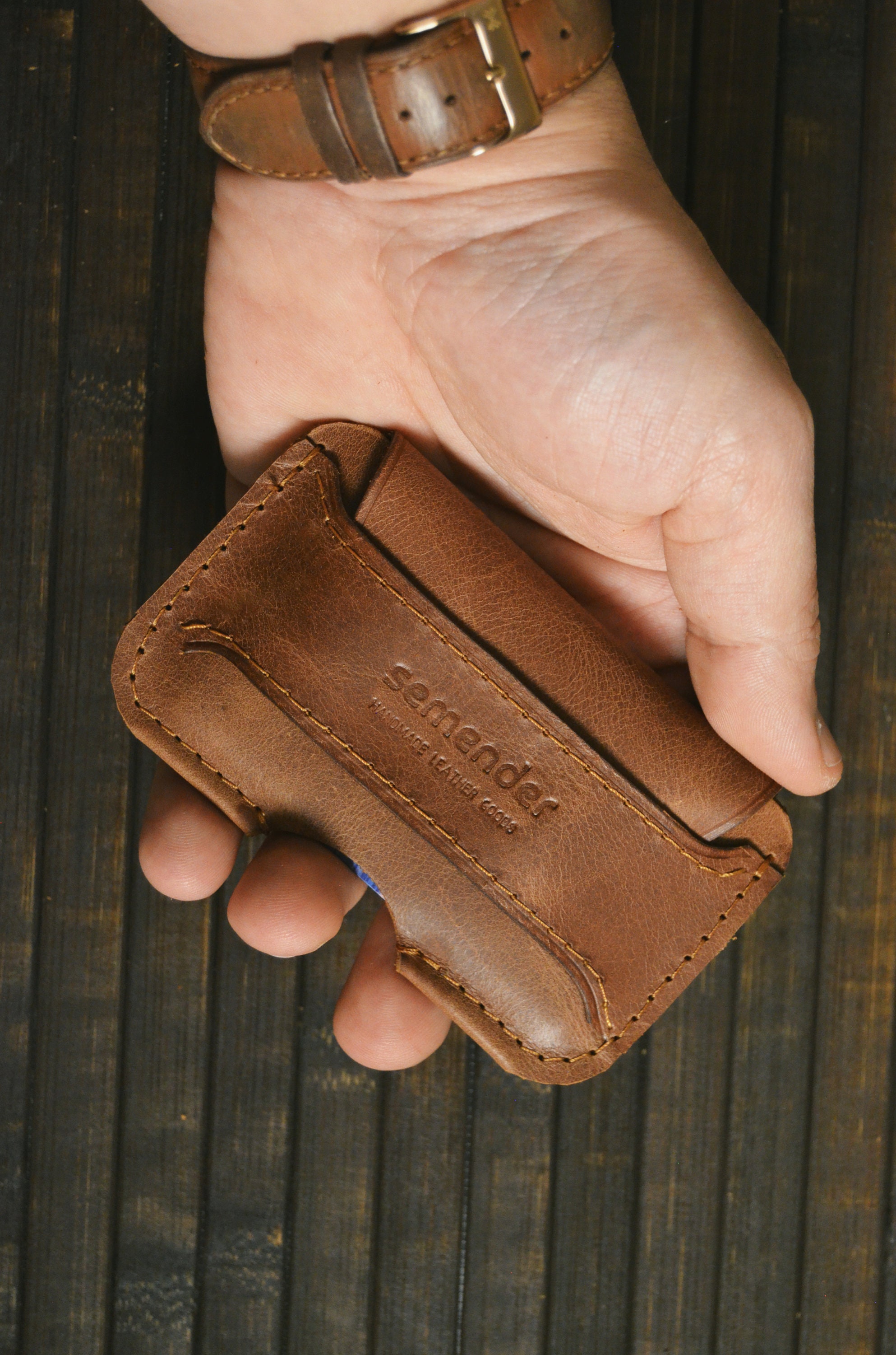 Simple and Practical Card Holder, Handmade Genuine Leather Wallet ...