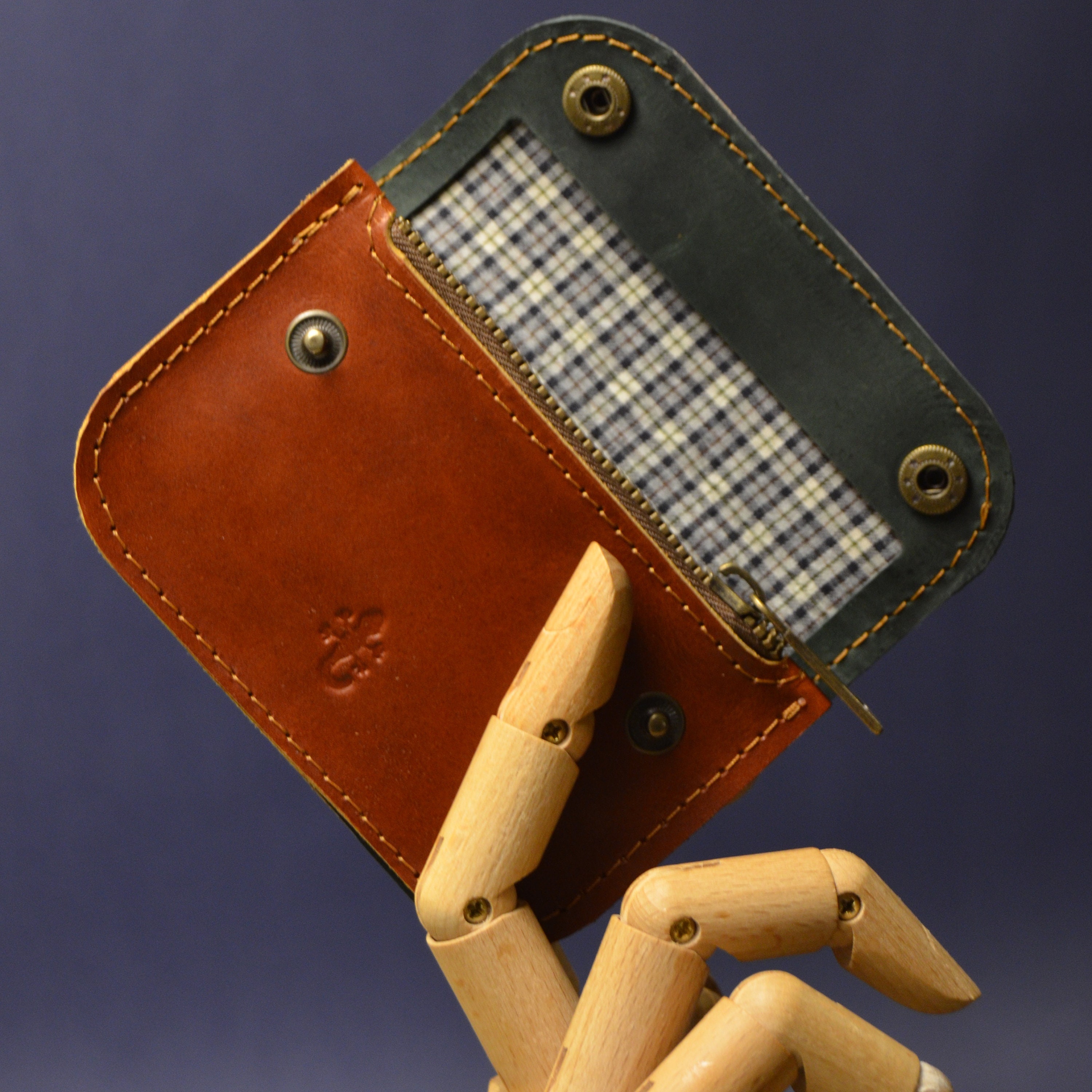 100% Real Leather Key and Card Holder, Handmade Genuine Leather Wallet ...