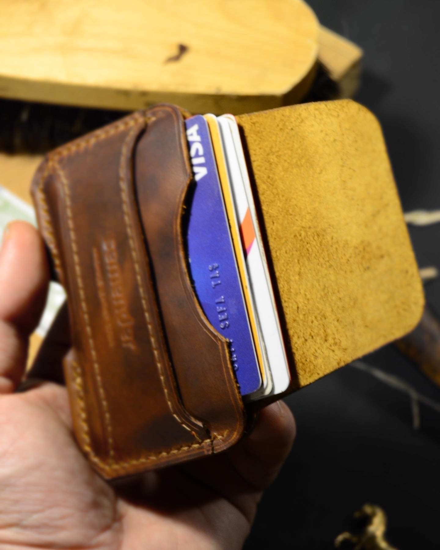 Simple and Practical Card Holder, Handmade Genuine Leather Wallet ...