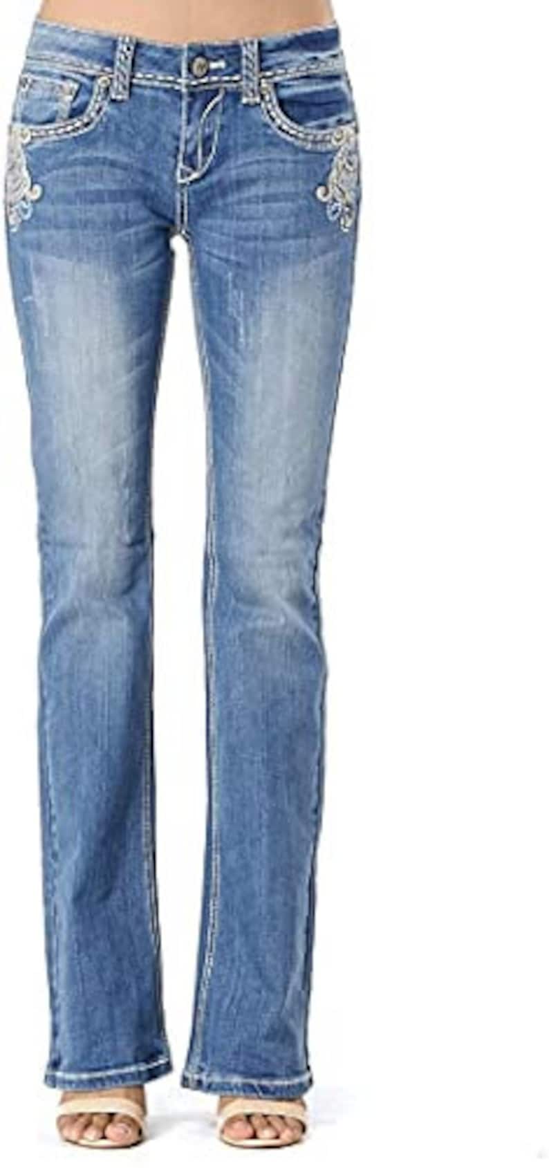 Embroidery Boot Cut Jeans - Etsy