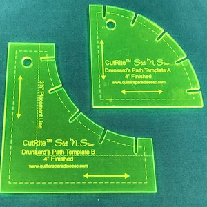 Cutrite Slit 'N Sew Drunkard's Path 4 Inch Finished Template Set - Etsy