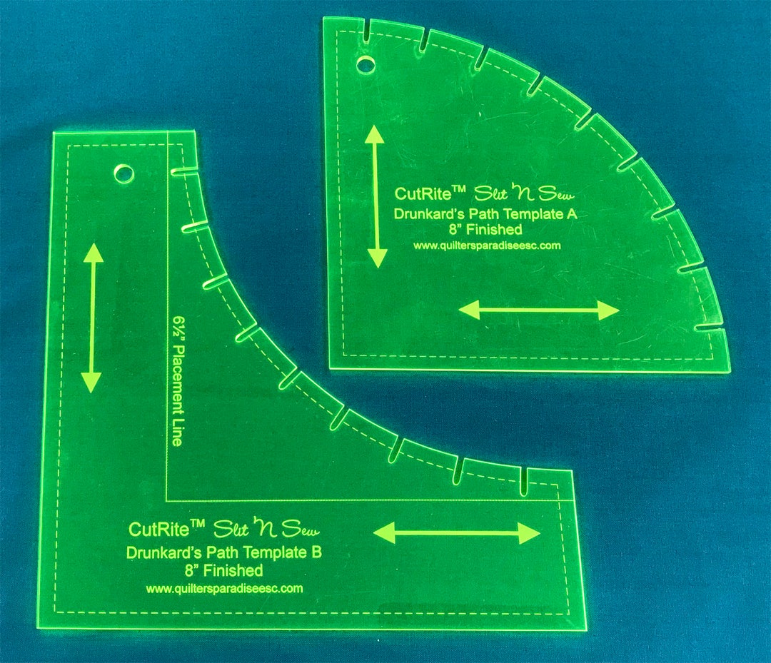 Cutrite Slit 'N Sew Drunkard's Path 8 Inch Finished Template Set - Etsy