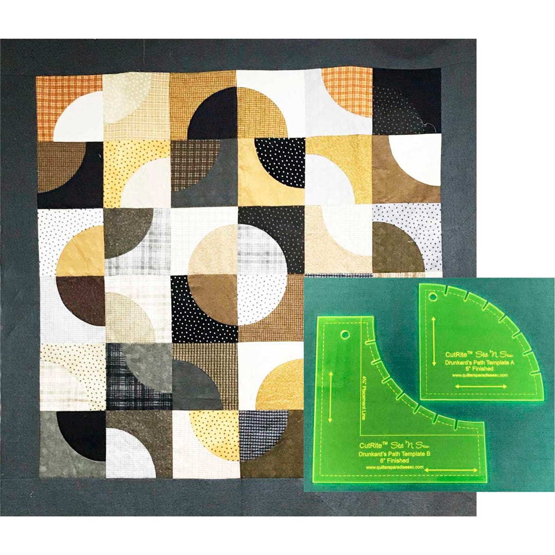 Cutrite Slit 'N Sew Drunkard's Path 6 Inch Finished Template Set - Etsy