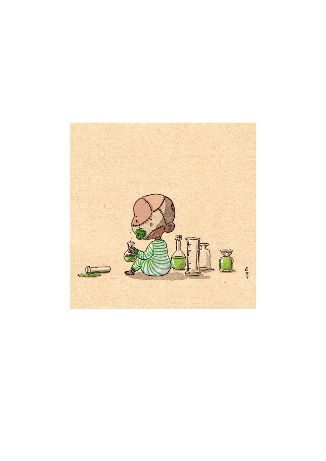 Frankensteinbaby. Illustrated by Friederike Ablang. Printed and Signed ...