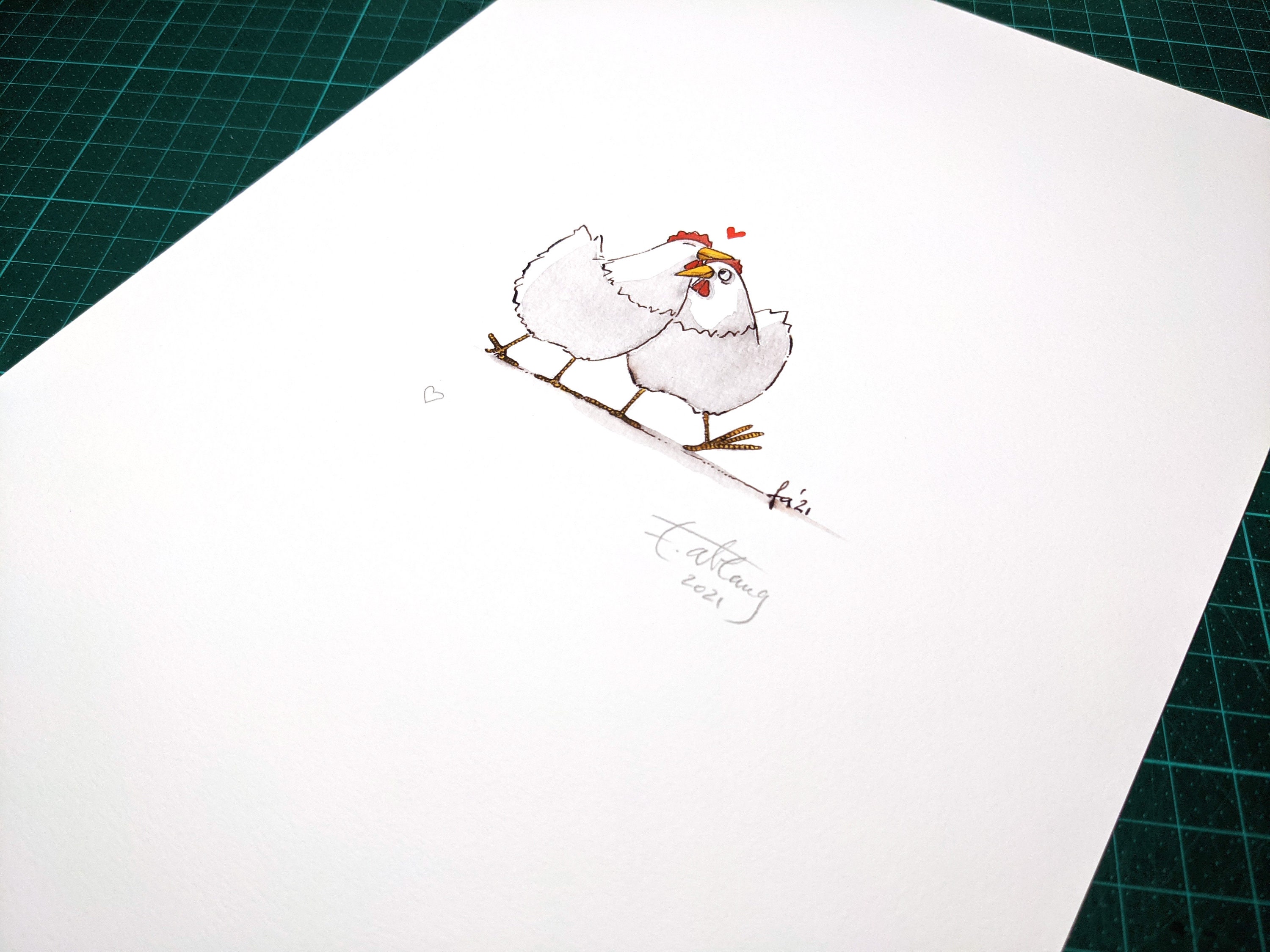 Chicken Cuddle. Illustrated by Friederike Ablang. Printed and Signed ...