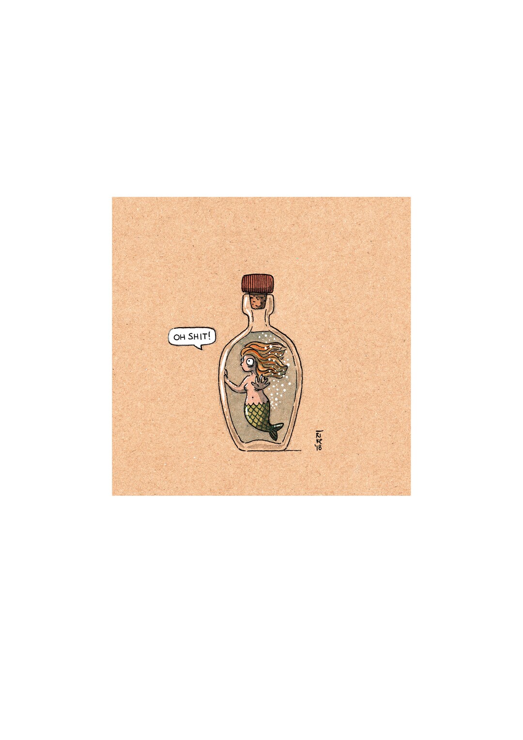 Oh Shit. Illustrated by Friederike Ablang. Printed and Signed. 12 X ...