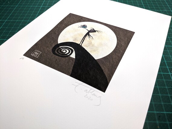 Printed and signed 12 x 12cm on DIN A4 watercolour paper. Coronajack ...