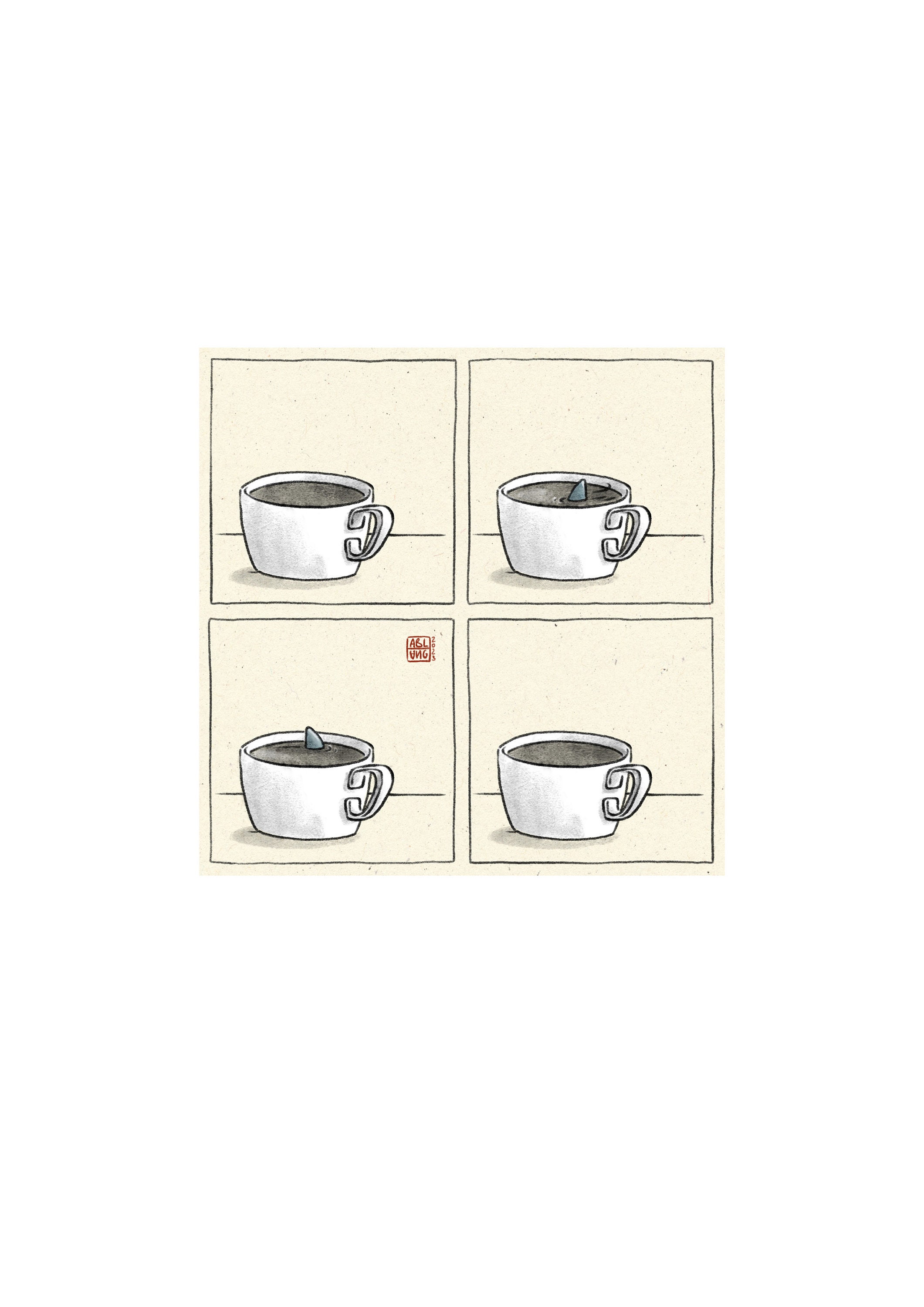 Shark - Coffee Series, Illustrated by Friederike Ablang. Printed and ...