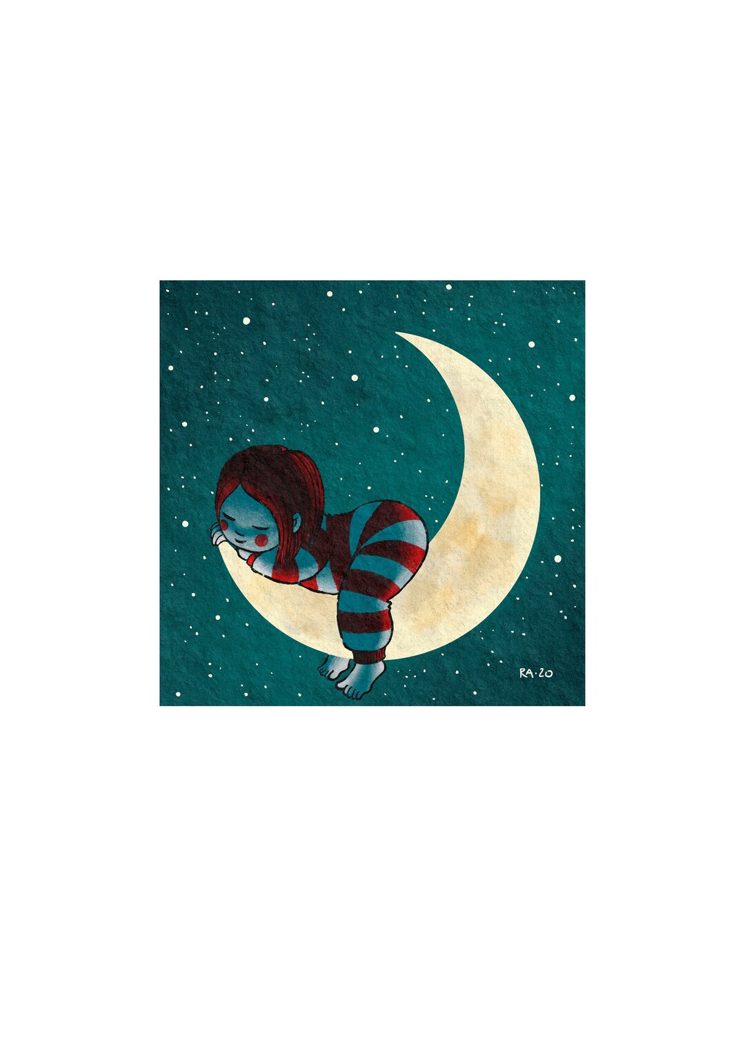 In the Moon - Im Mond Illustrated by Friederike Ablang. Printed and ...