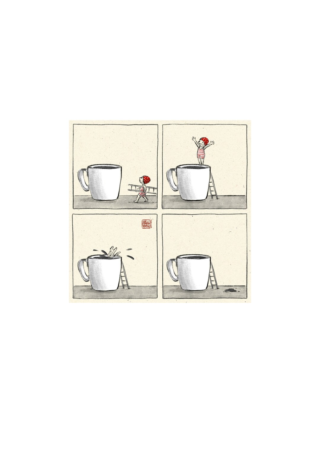 Dive - Coffee Series, Illustrated by Friederike Ablang. Printed and ...
