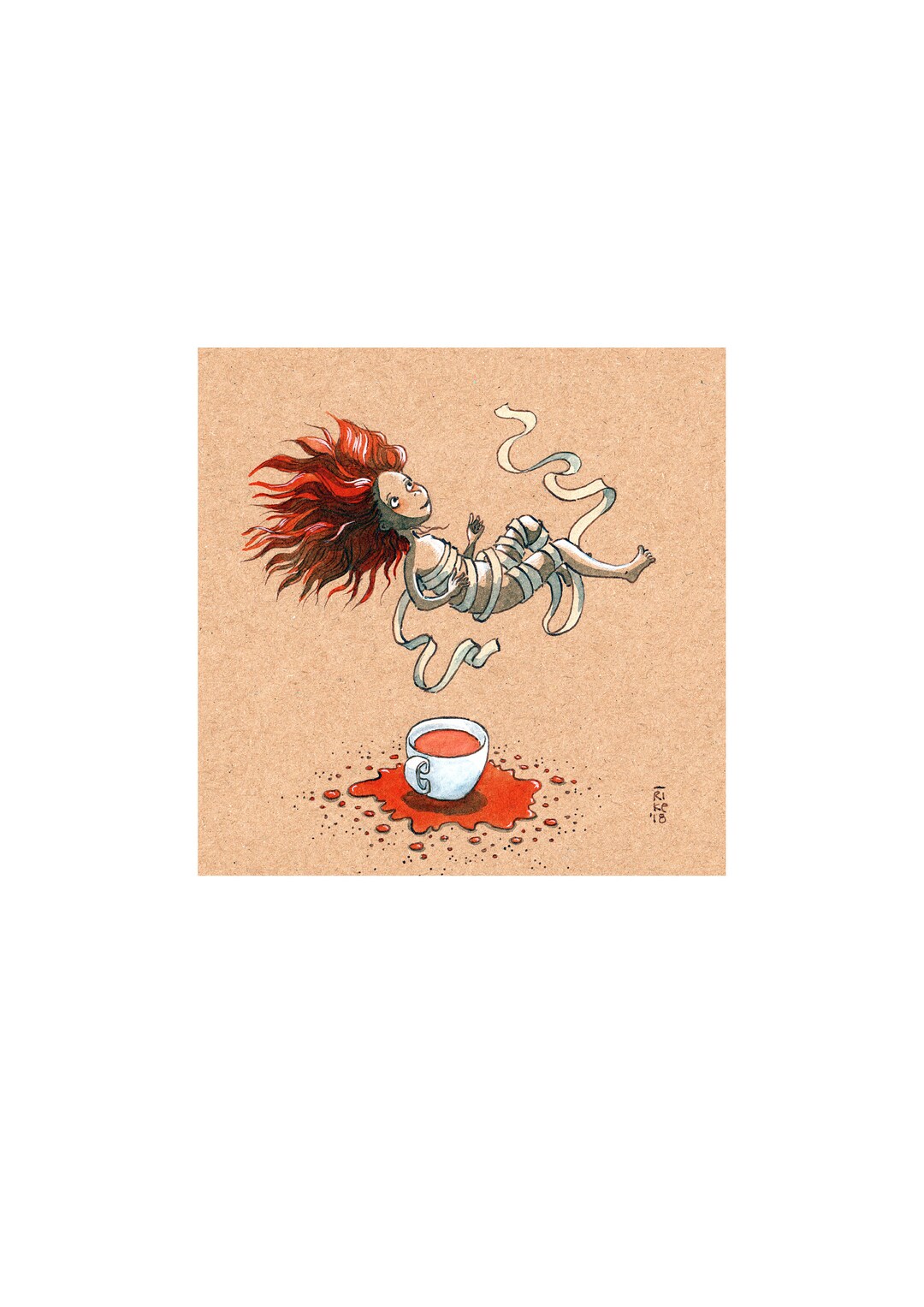 Cup - Tasse Illustrated by Friederike Ablang. Printed and Signed. 12 X ...