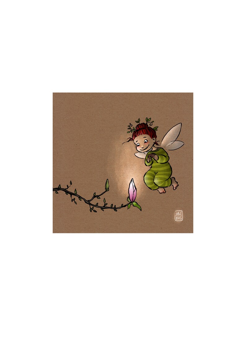 Spring. Illustrated by Friederike Ablang. Printed and Signed. 12 X 12cm ...