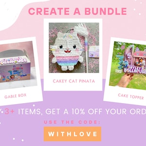 Gabby Dollhouse Pinata, Pinata Cakey Cat, Pinata Kitty Cupcake, Gabby ...