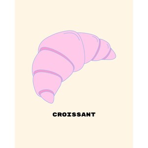 Croissant French Words Pink Girly Print Poster Digital Download - Etsy