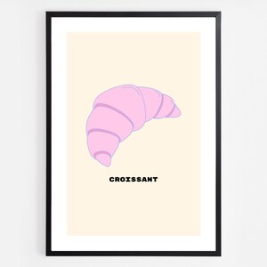 Croissant French Words Pink Girly Print Poster Digital Download - Etsy