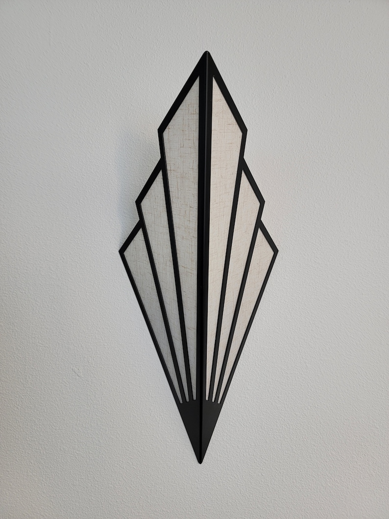 Battery Powered Art Deco Wall Sconce | Made in USA - Etsy