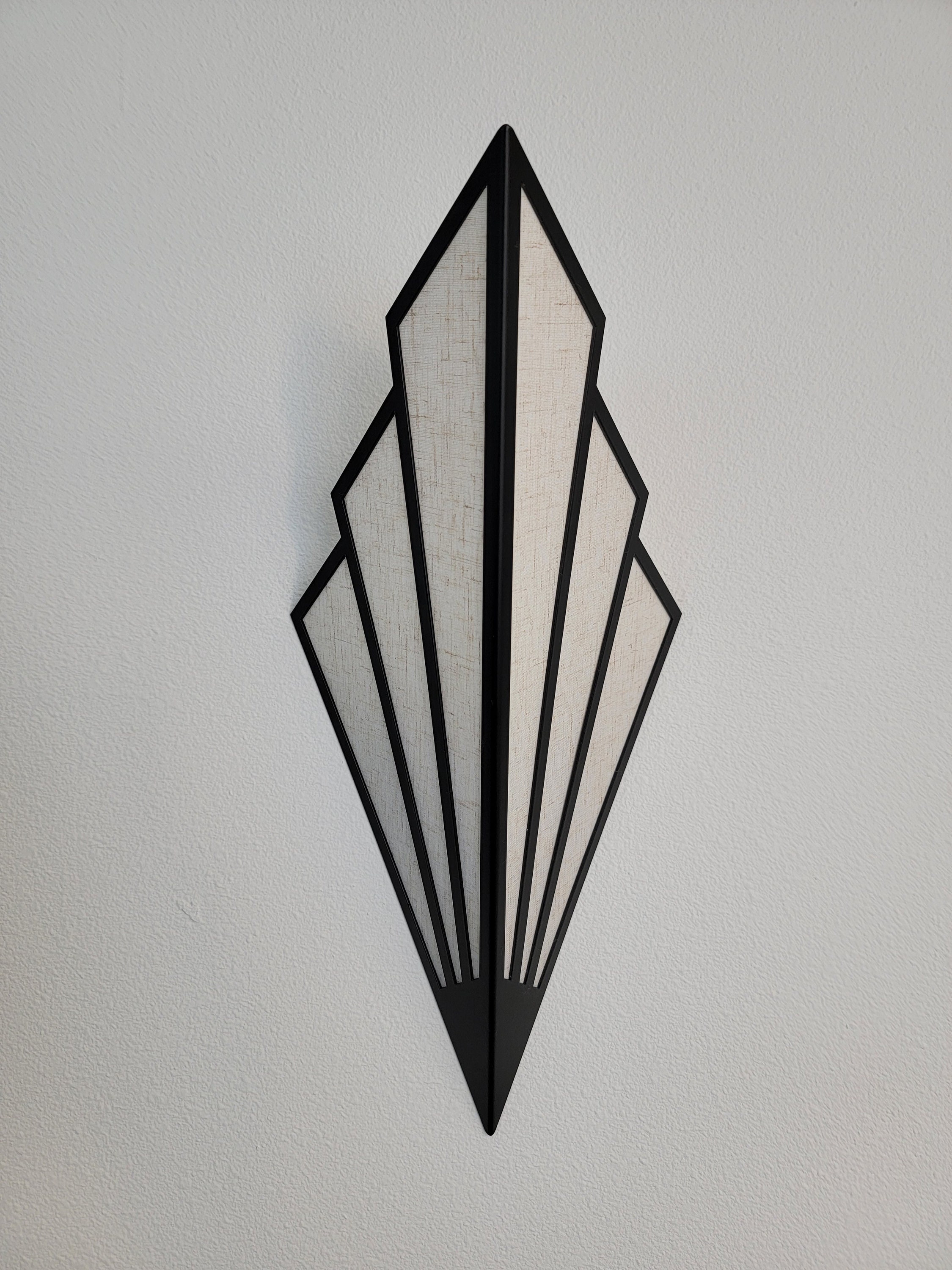 Battery Powered Art Deco Wall Sconce | Made in USA - Etsy