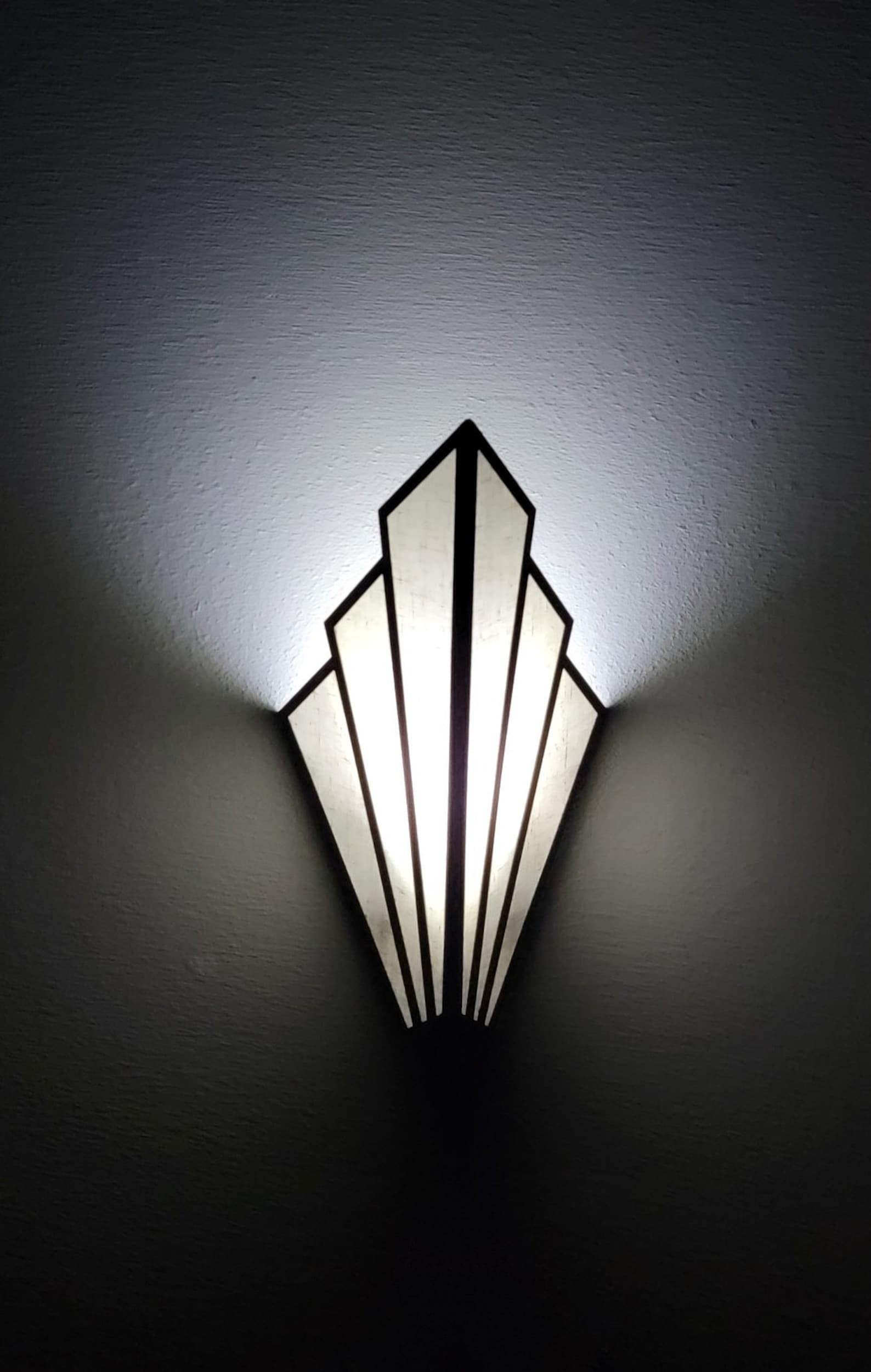 Battery Powered Art Deco Wall Sconce | Made in USA - Etsy