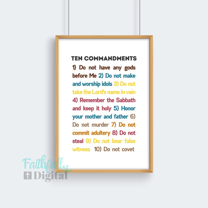 10 Commandments Poster DIGITAL DOWNLOAD - Etsy
