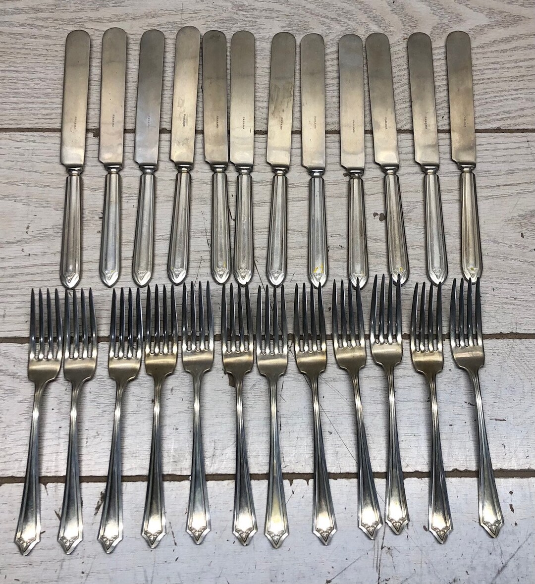 Vintage Flatware Panama Silverware Plate 24 Pieces Knife Knives Forks ...