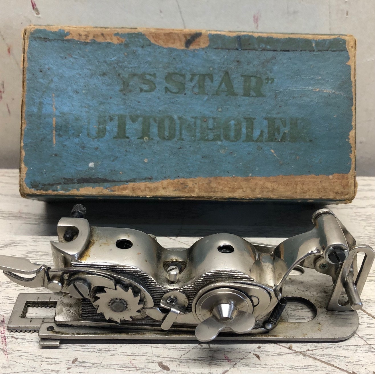 Vintage Industrial Button Hole Attachment YS STAR YS-4455 Button Holer ...