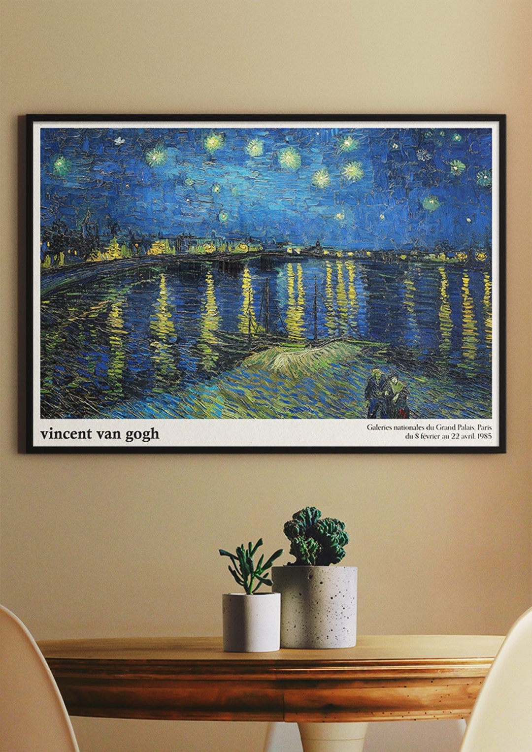 Van Gogh Starry Night Over the Rhone Exhibition Poster, Art Print ...