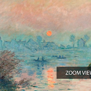 Monet Exhibition Poster, Claude Monet Sun Setting on the Seine at ...