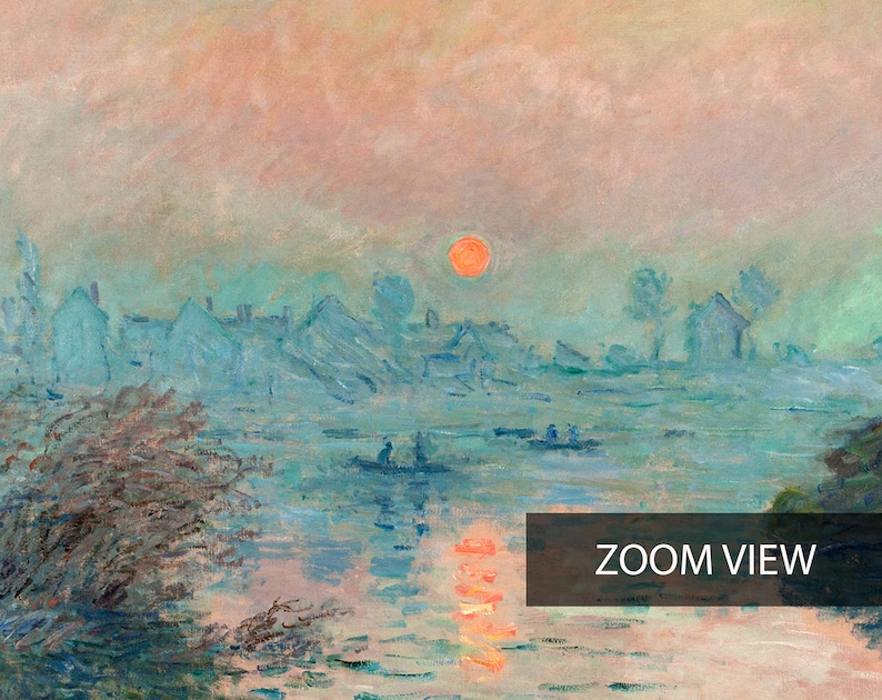 Monet Exhibition Poster Claude Monet Sun Setting on the Seine | Etsy