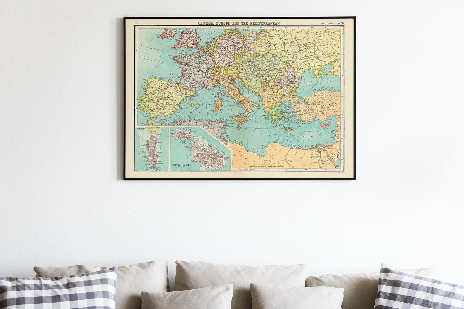 Europe Map Printed Poster Central Europe Atlas High - Etsy