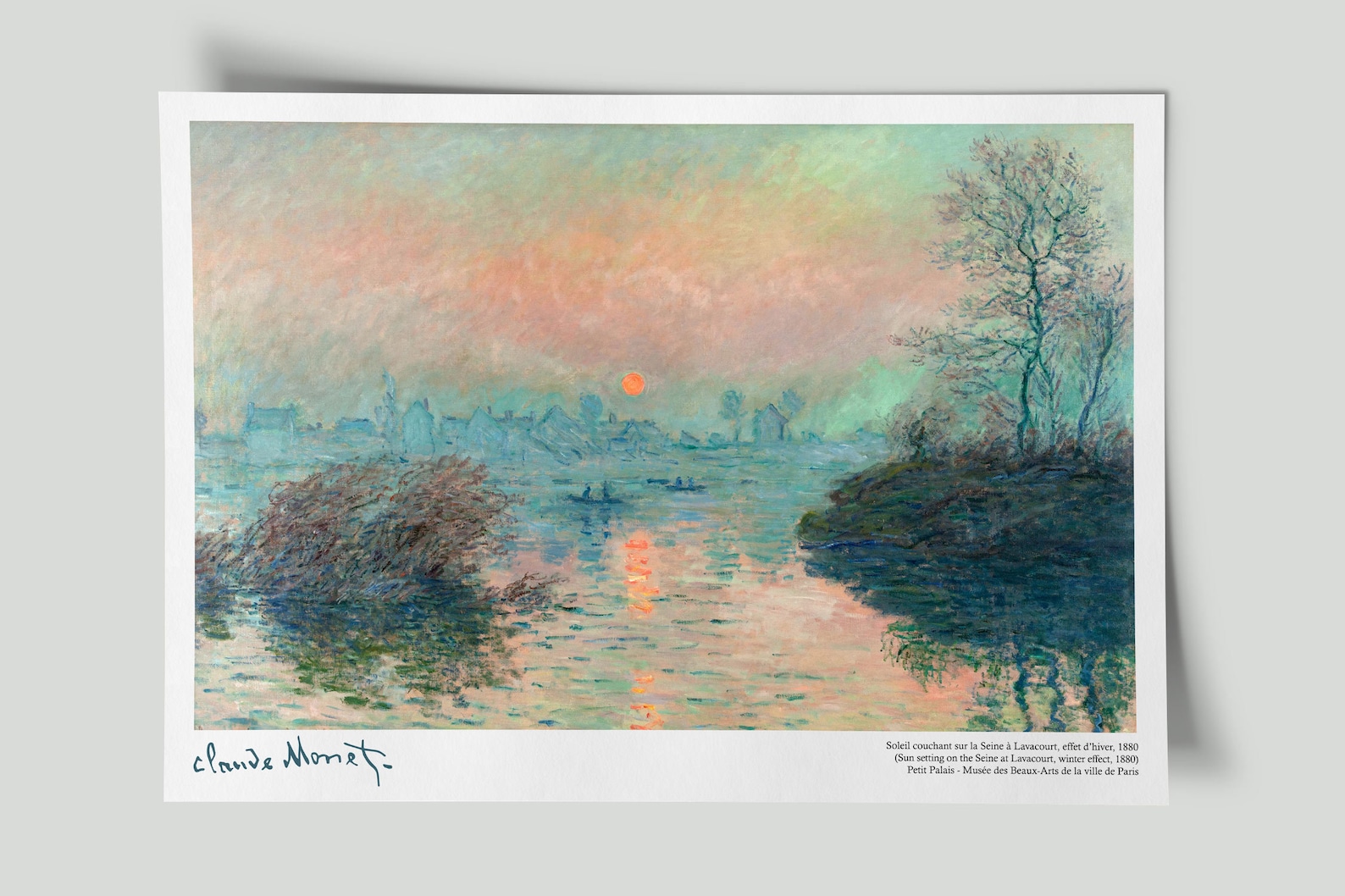 Monet Exhibition Poster Claude Monet Sun Setting on the Seine | Etsy