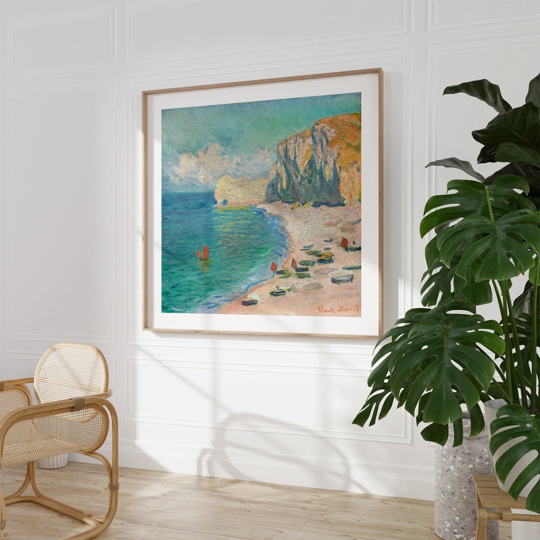 Claude Monet Square Art Print, Summer Beach Landscape Painting ...