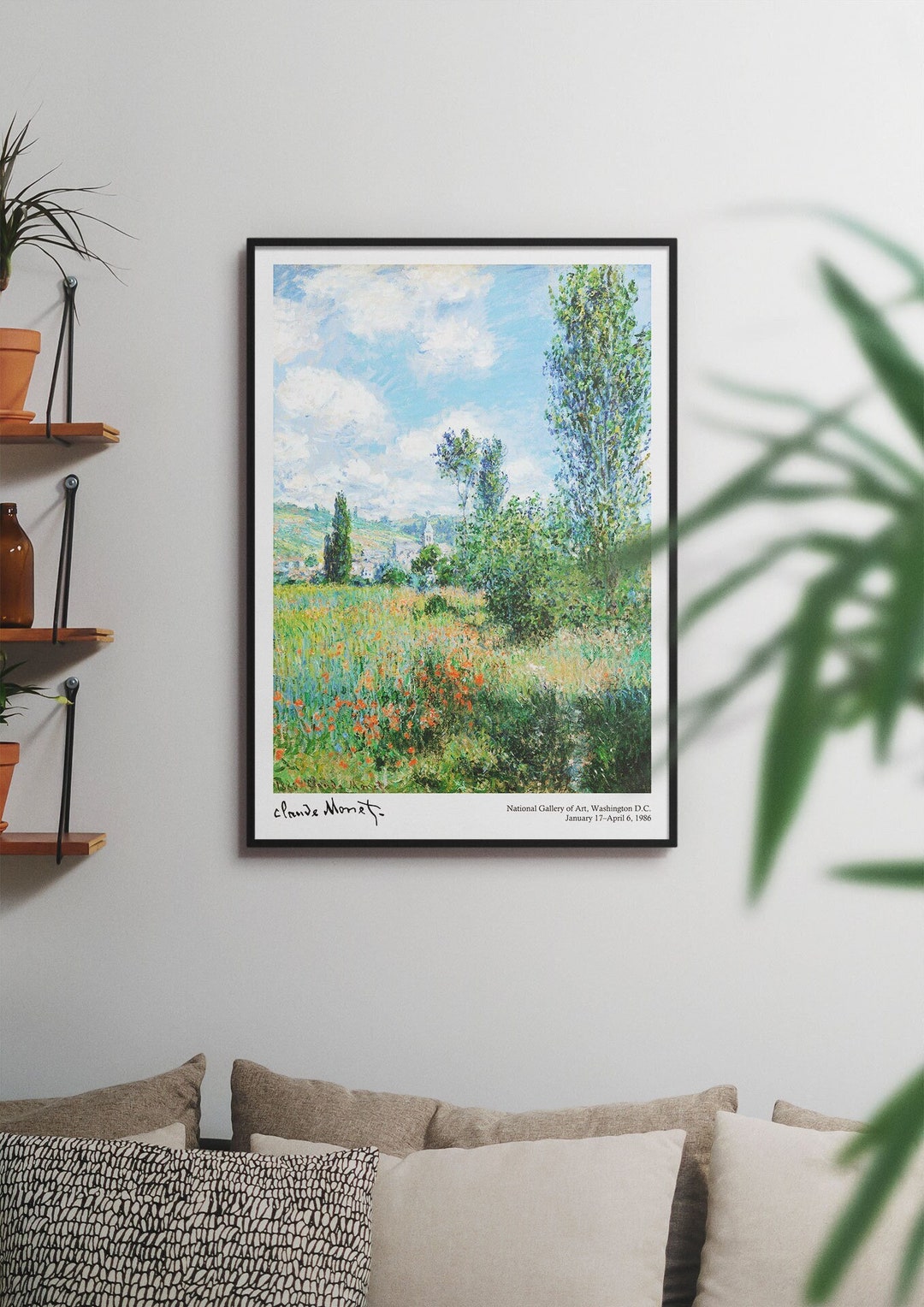 Monet Art Print, Vintage Exhibition Poster, Claude Monet View of ...