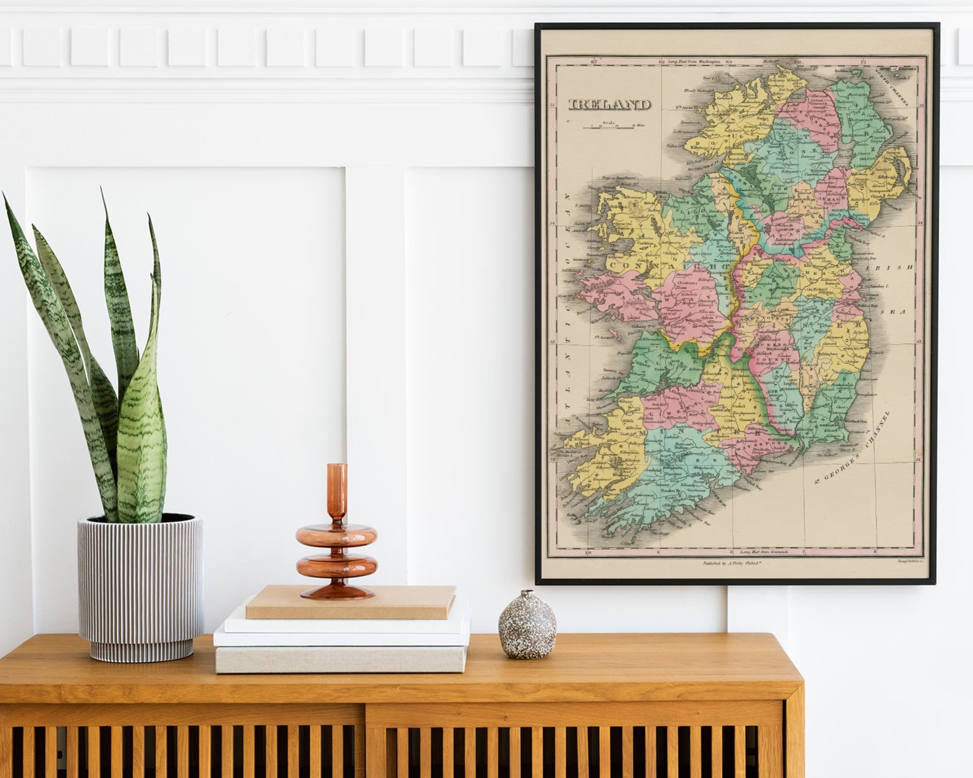 Map of Ireland, High Resolution Reproduction of a Vintage Map From 1827 ...