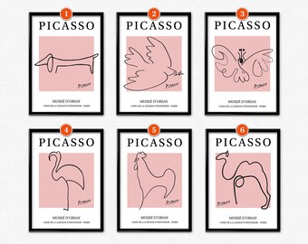 Picasso Animal Line Drawing - Etsy UK