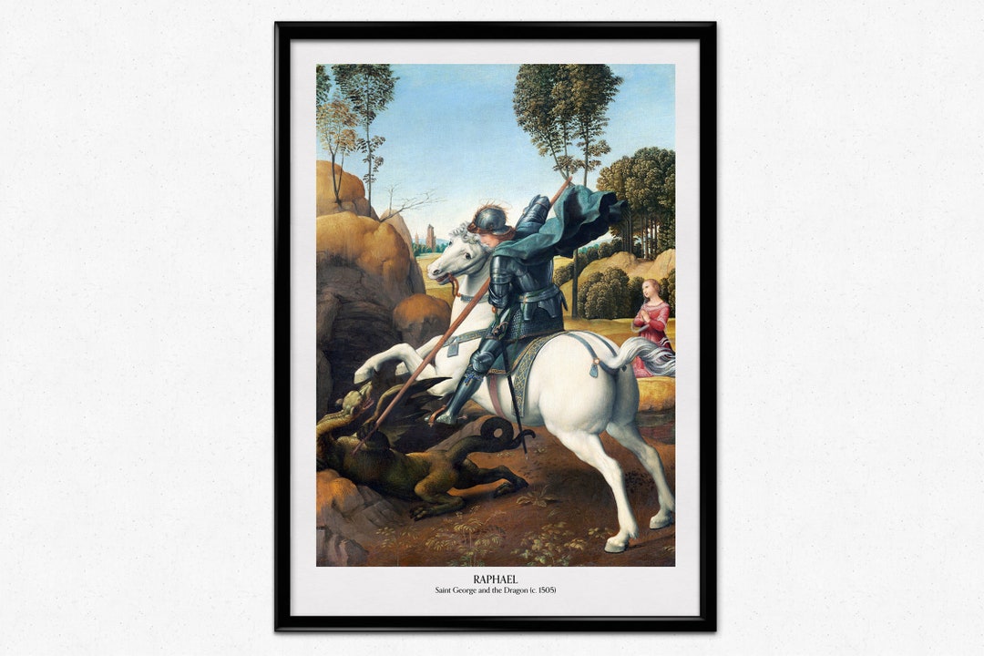 Raphael's Saint George and the Dragon Poster, Raphael Print, Famous ...