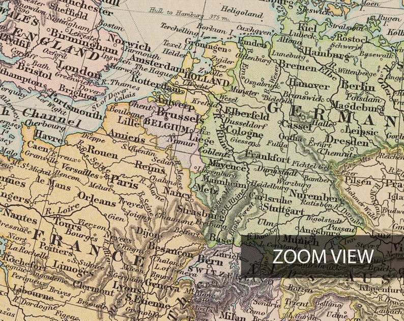 Map of Europe Poster Political Map of Europe 1892 High - Etsy UK