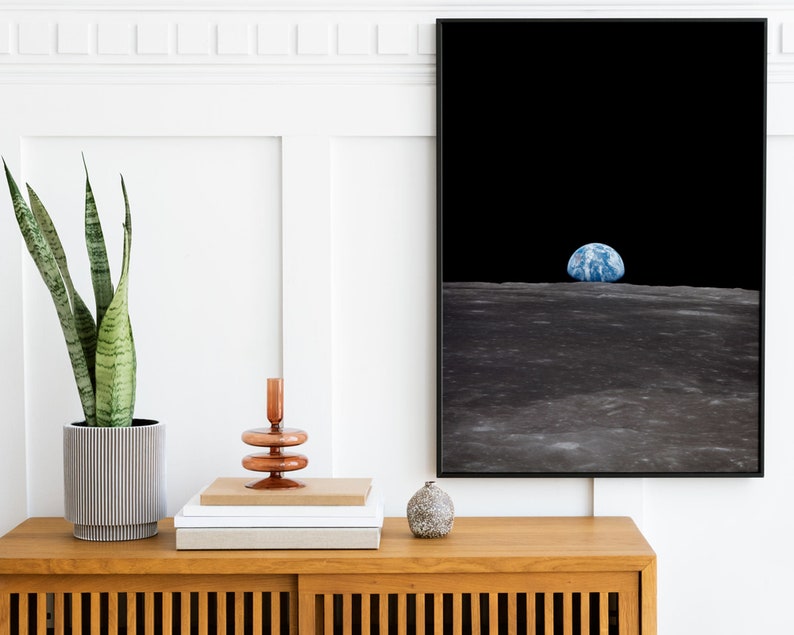 NASA Poster Earth Rising Photo Moon Landing Space Picture - Etsy
