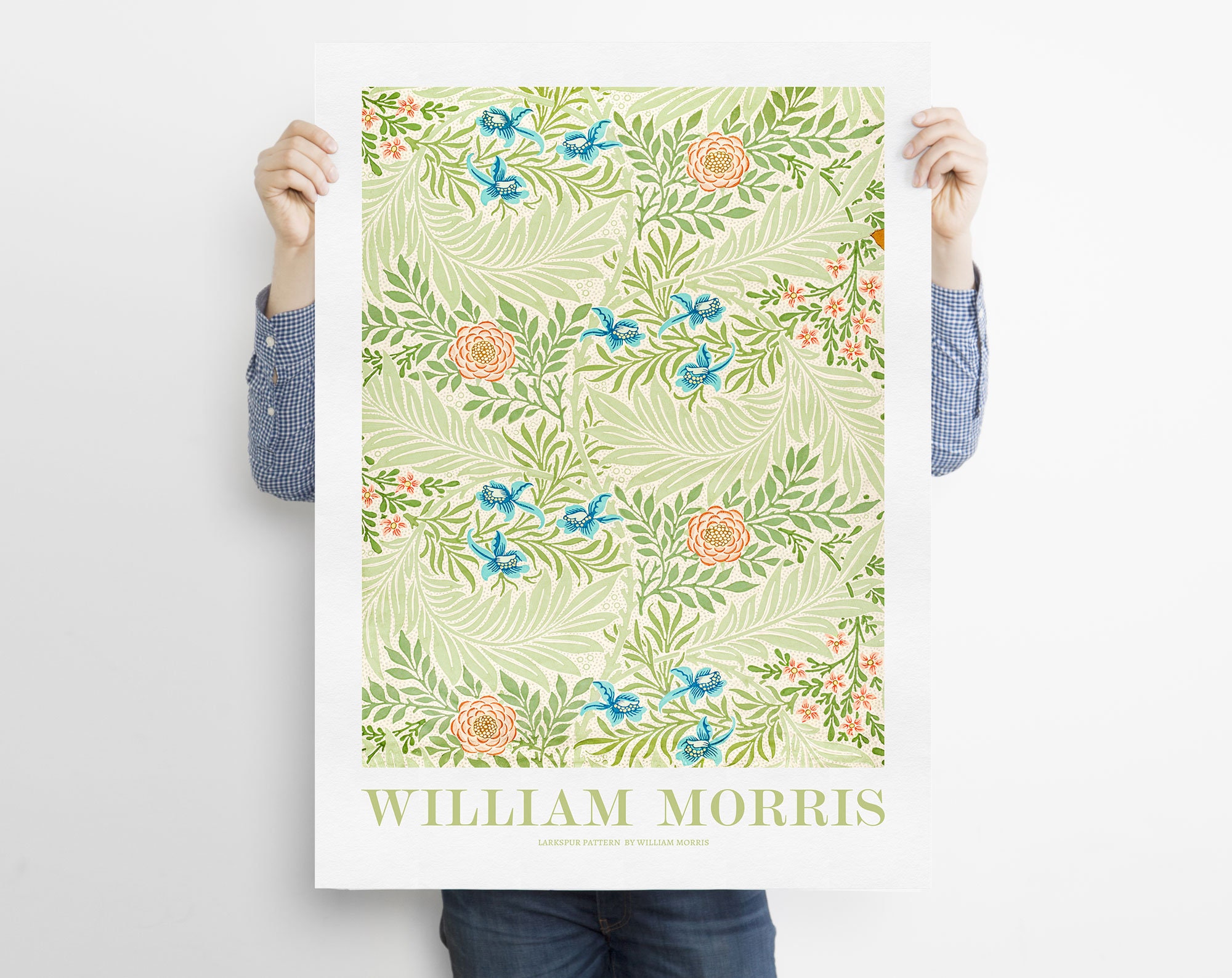 Larkspur Print by William Morris, Art Print, Exhibition Poster, Vintage ...