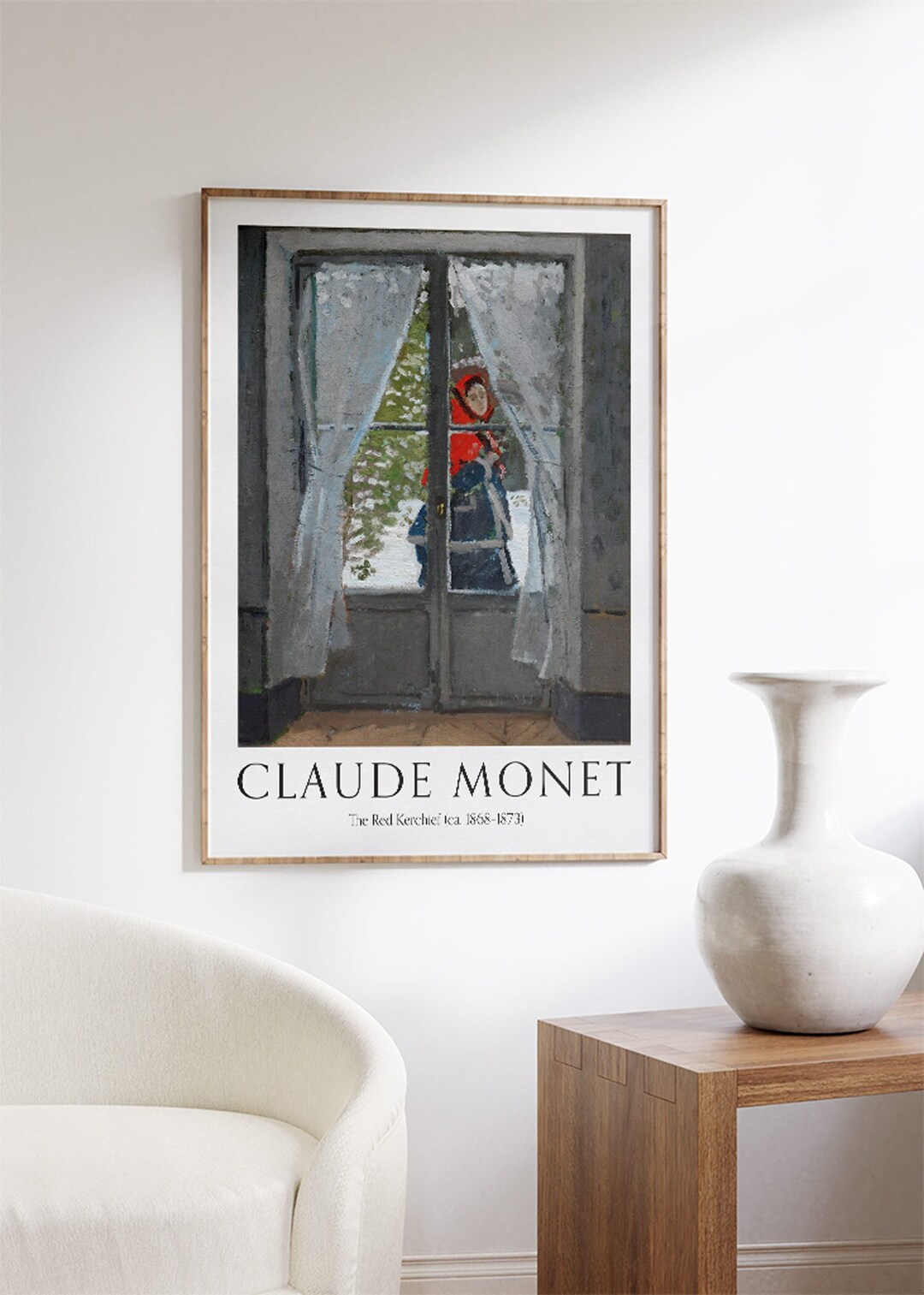 Claude Monet Print, the Red Cape Art Poster, Impressionist Painting ...
