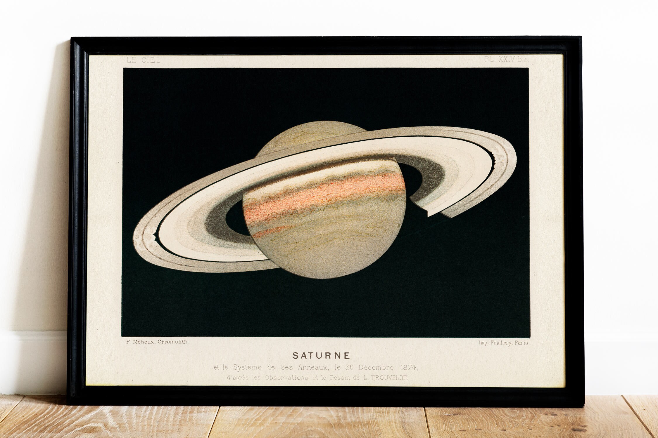 Space Poster Print, Saturn, Astrology and Stars, Vintage Planet ...