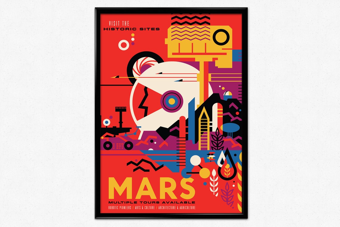 Space Poster Set Space Travel Posters Travel to Mars Poster - Etsy