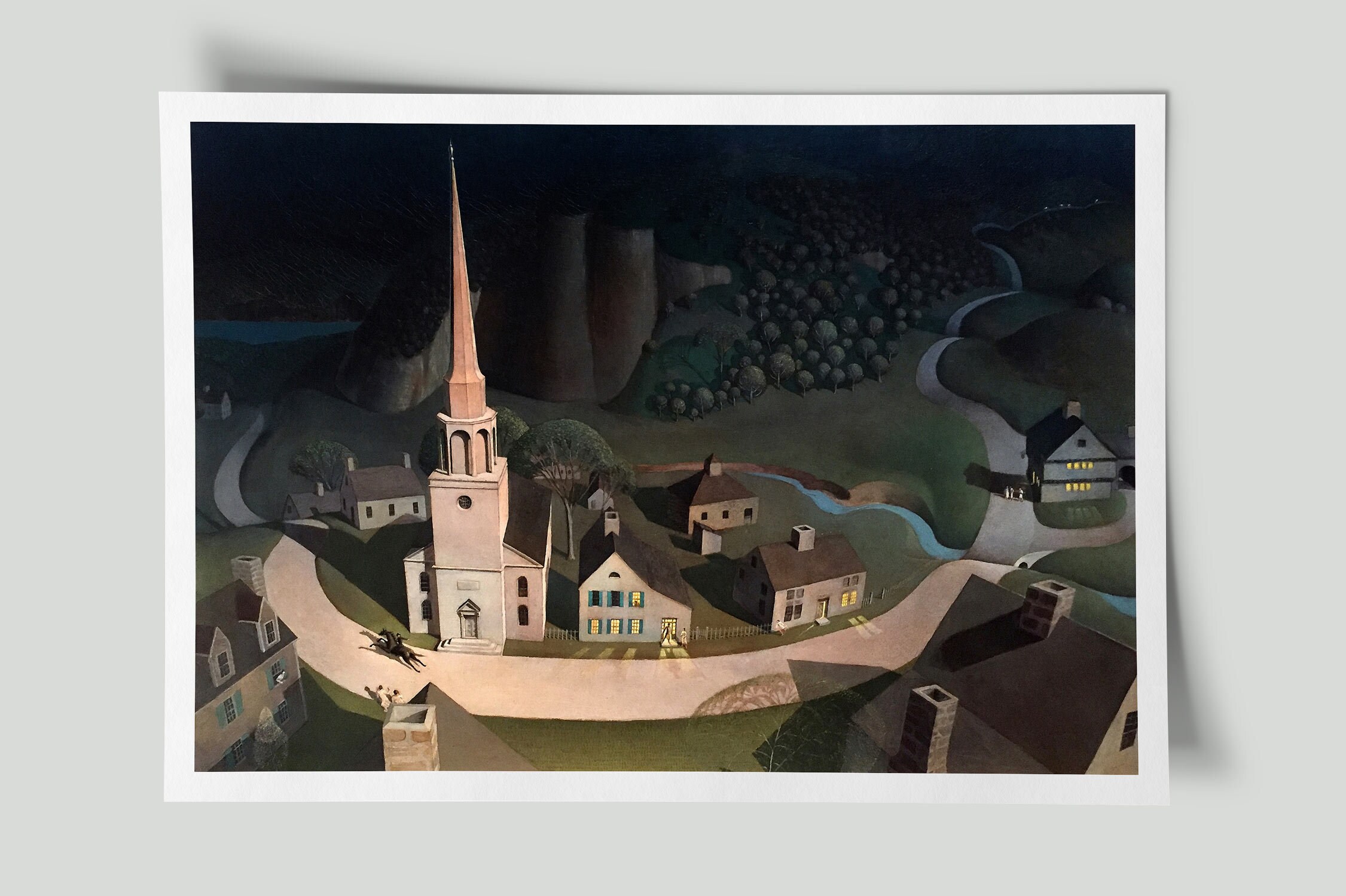 Grant Wood Poster Grant Wood Art Print the Midnight Ride of | Etsy