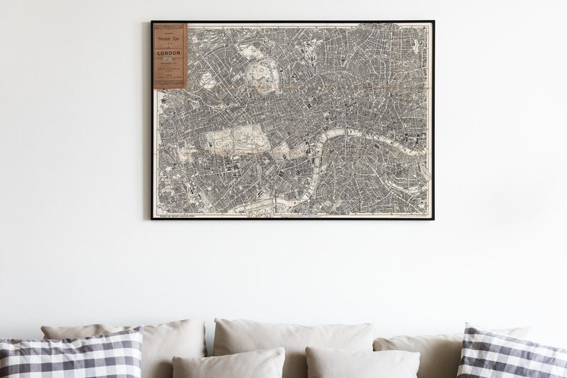 Vintage London Map Bacon's Map of London 1899 High - Etsy UK