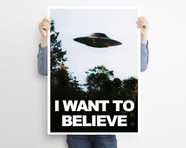 X Files Poster X-files I Want to Believe Supernatural UFO Print 90s TV ...