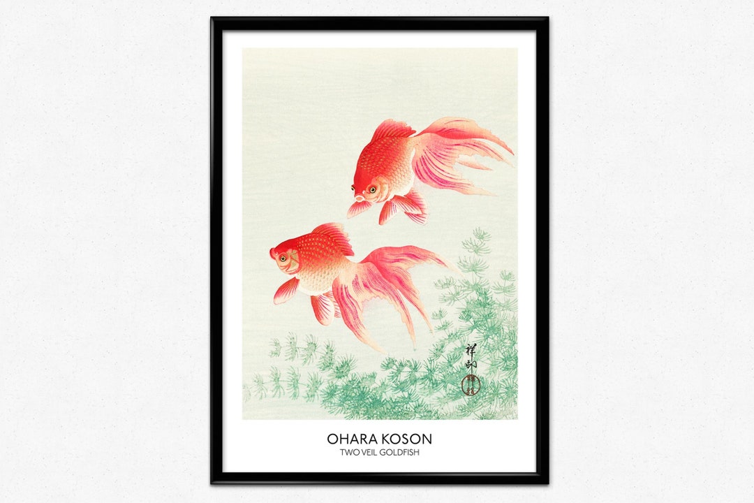 Goldfish Poster Ohara Koson Vintage Japanese Goldfish Woodblock Print ...